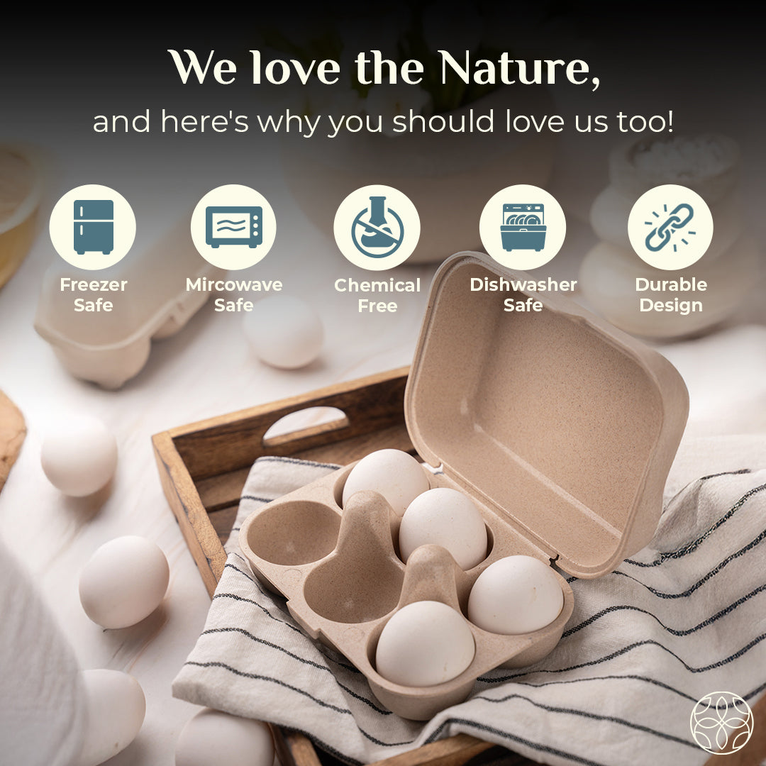 Eco-Friendly Rice Husk Egg Storage Box with Lid – Irida Naturals